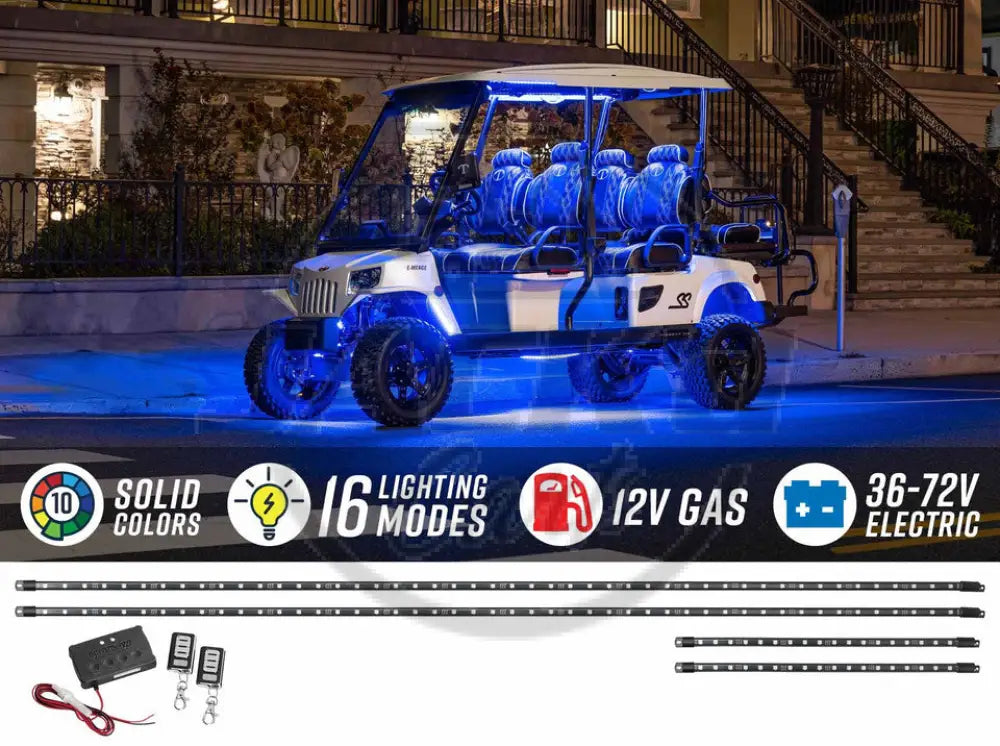 12-Volt Million Color Expandable LED 6-Seater Golf Cart Underbody Ligh ...